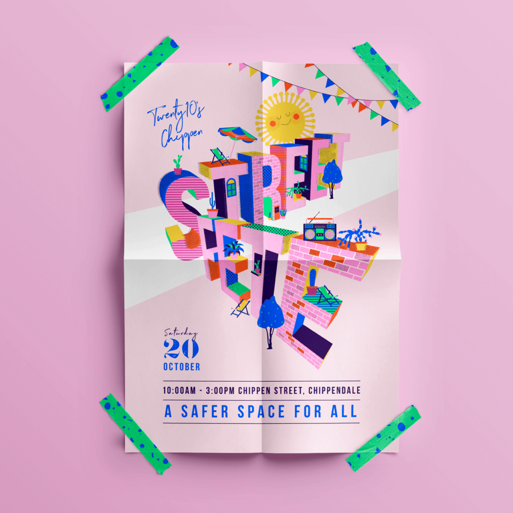 Street Fete poster – Twenty10 | Green Peas for Breakfast
